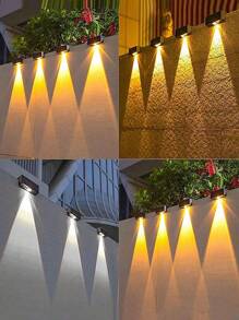 1pc/2pcs/4pcs Solar Wall Lights, Super Bright LED Deck Lights, Fence ...