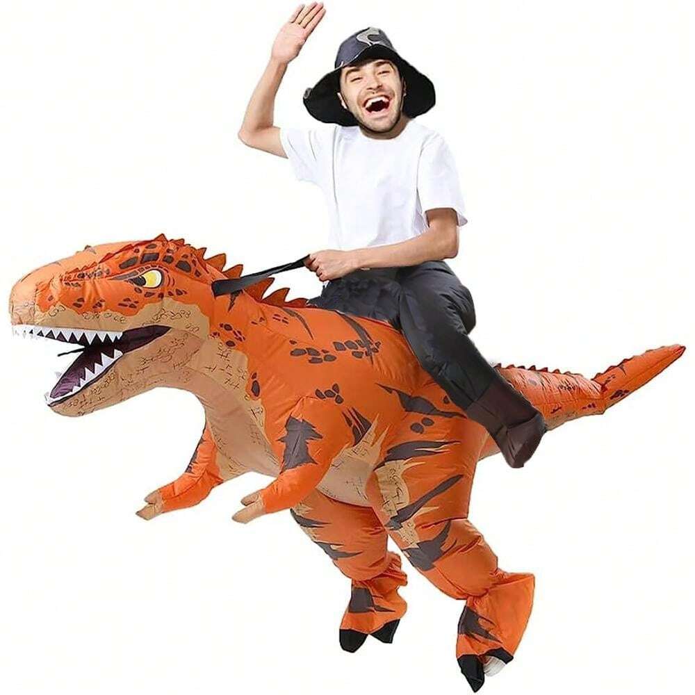 Disfraz de dinosaurio inflable montado en caricatura para adultos ...