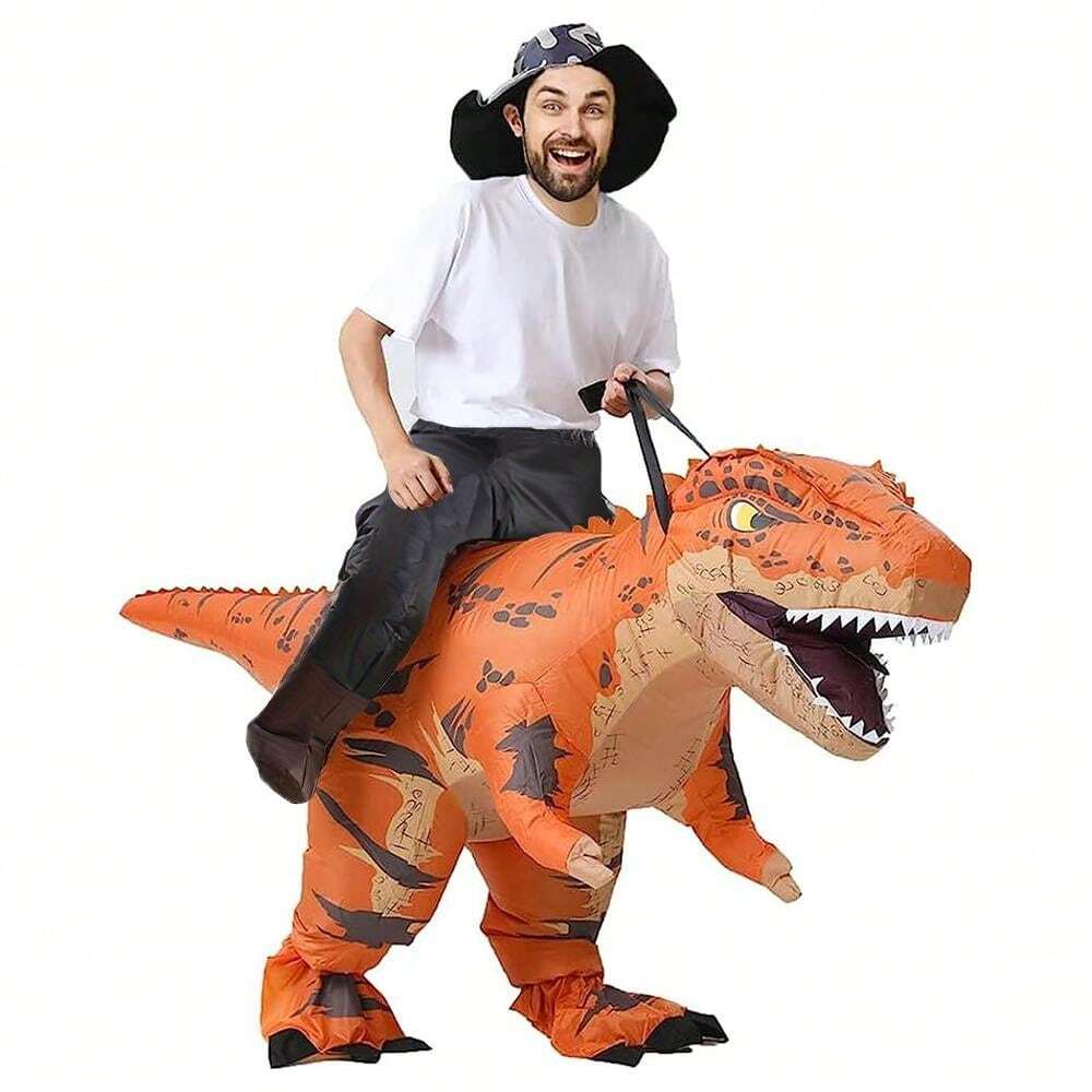 Disfraz de dinosaurio inflable montado en caricatura para adultos ...