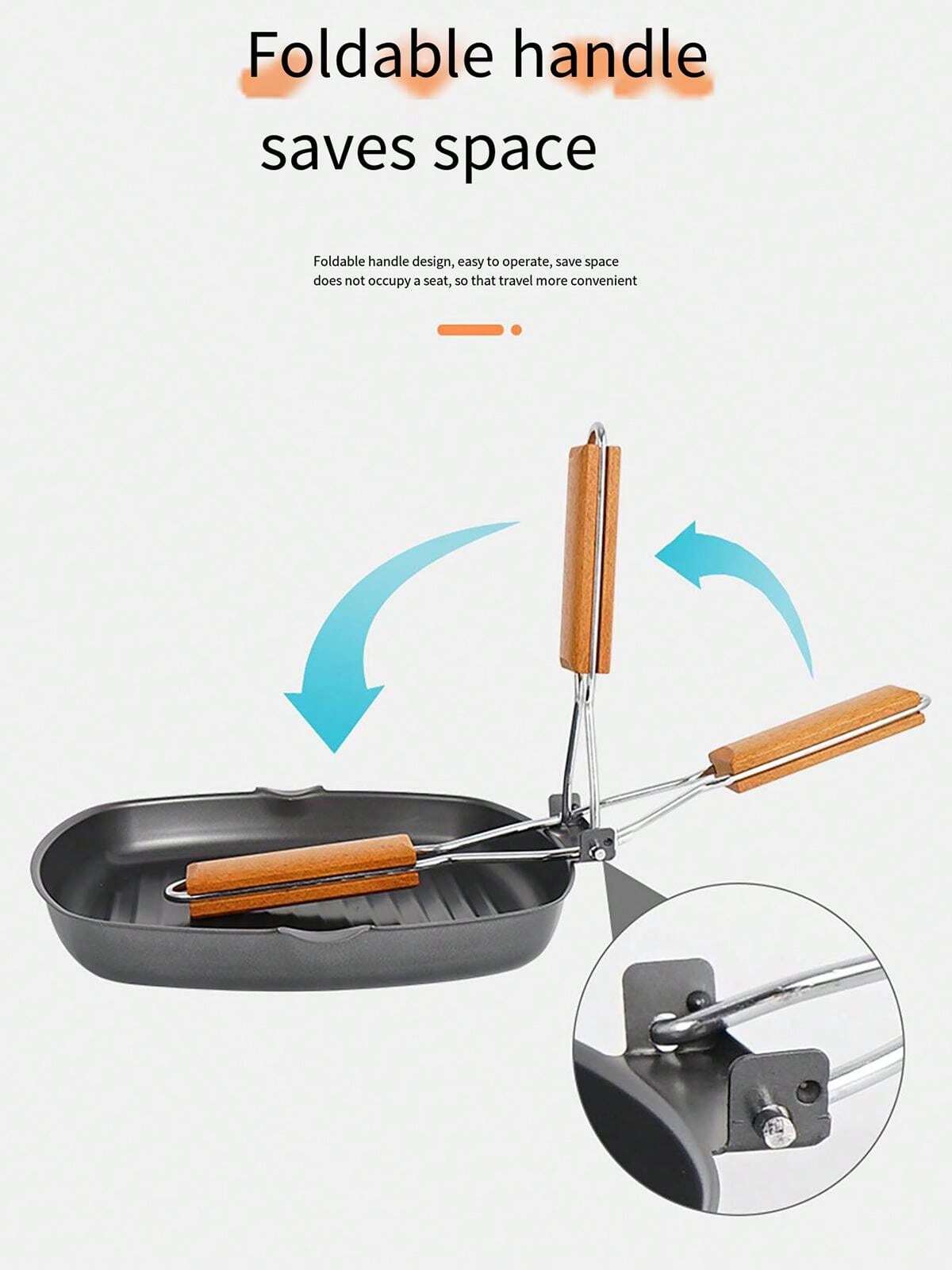 1pc Foldable Portable Skillet With BBQ Plate, Cast Iron Griddle Pan For ...