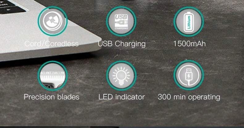 VGR T-Blade Zero Hair Cutting Machine Rechargeable Hair Clipper ...