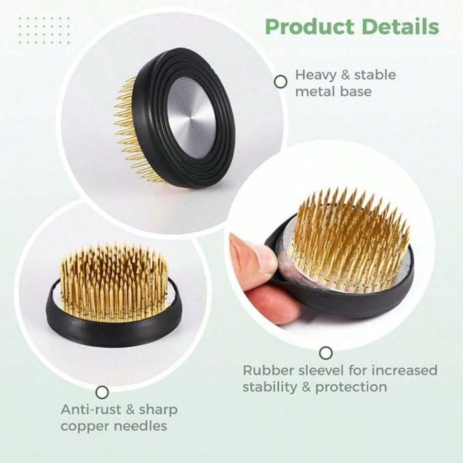 Flower Frogs Stainless Floral Frogs Kenzan Flower Vase Round Metal ...