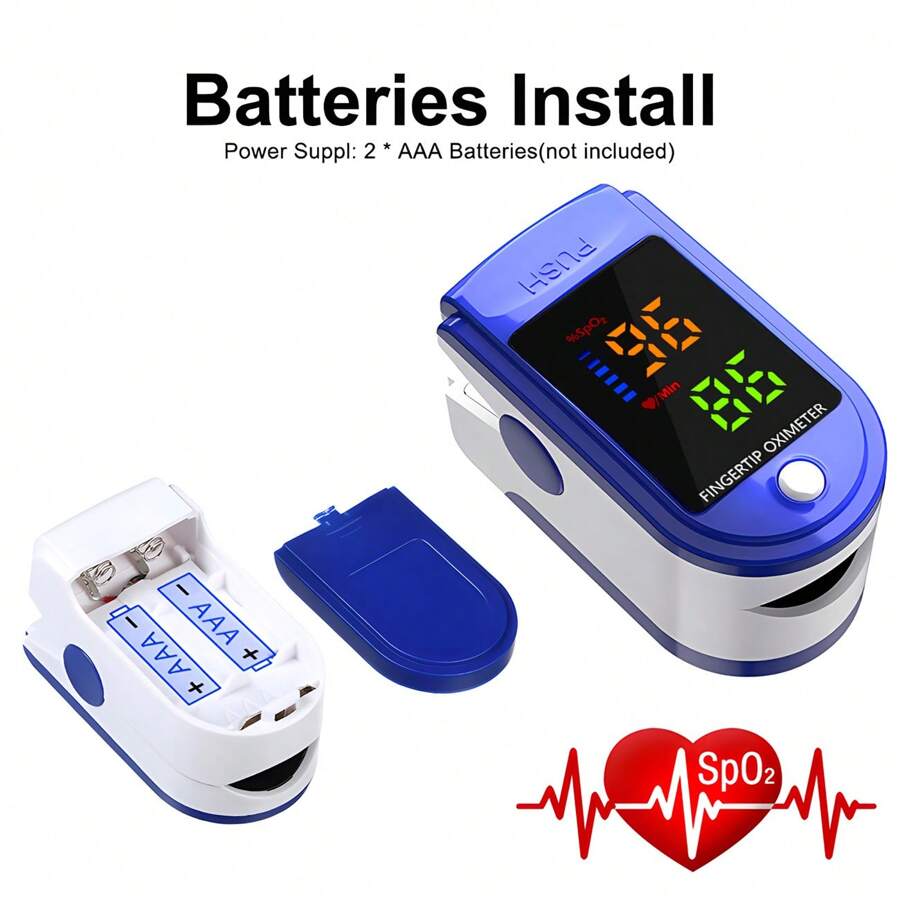 Portable Fingertip Pulse Oximeter Blood Oxygen Saturation Monitor Finger Oximeter Oxygen ...