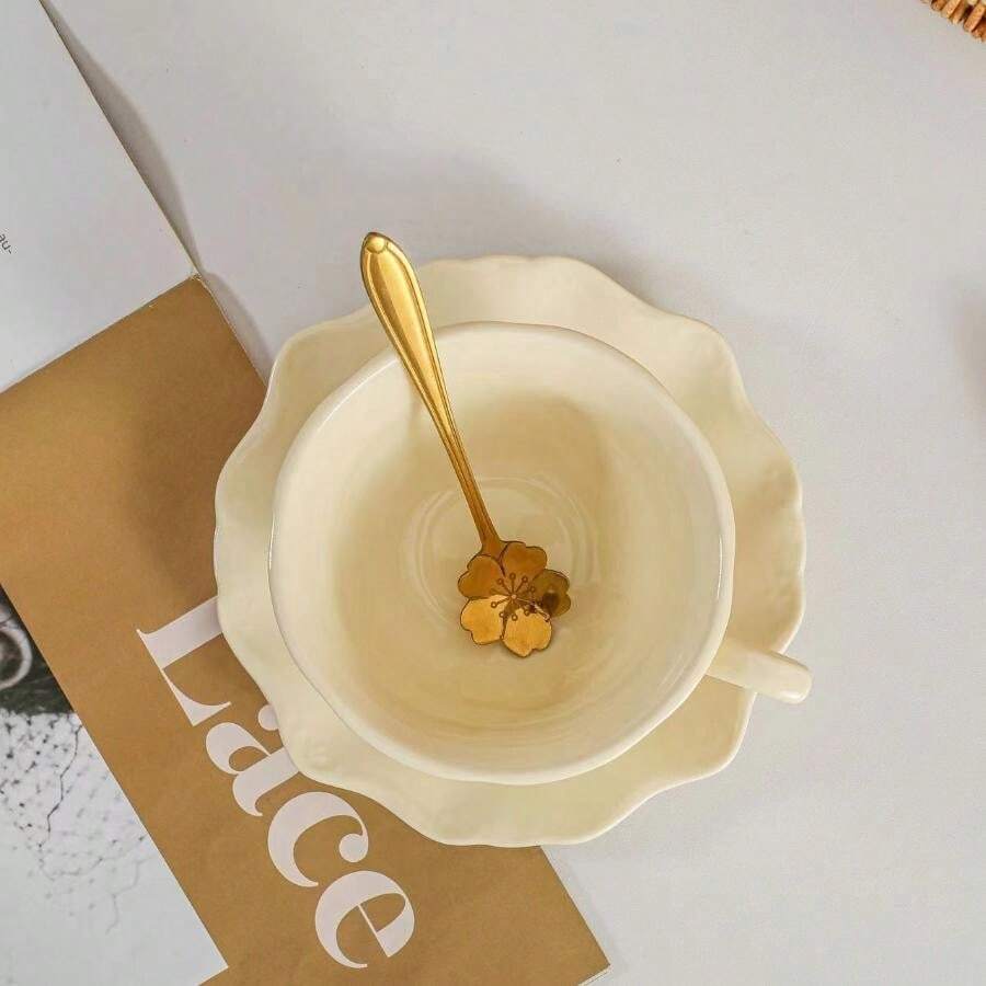 Ceramic Coffee Cup Set, High-Value Exquisite Teacup Saucer Set For Red ...