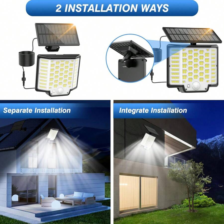 Collasis Lampes solaires pour utilisation extérieure avec détecteur de mouvement, [186 LED ...
