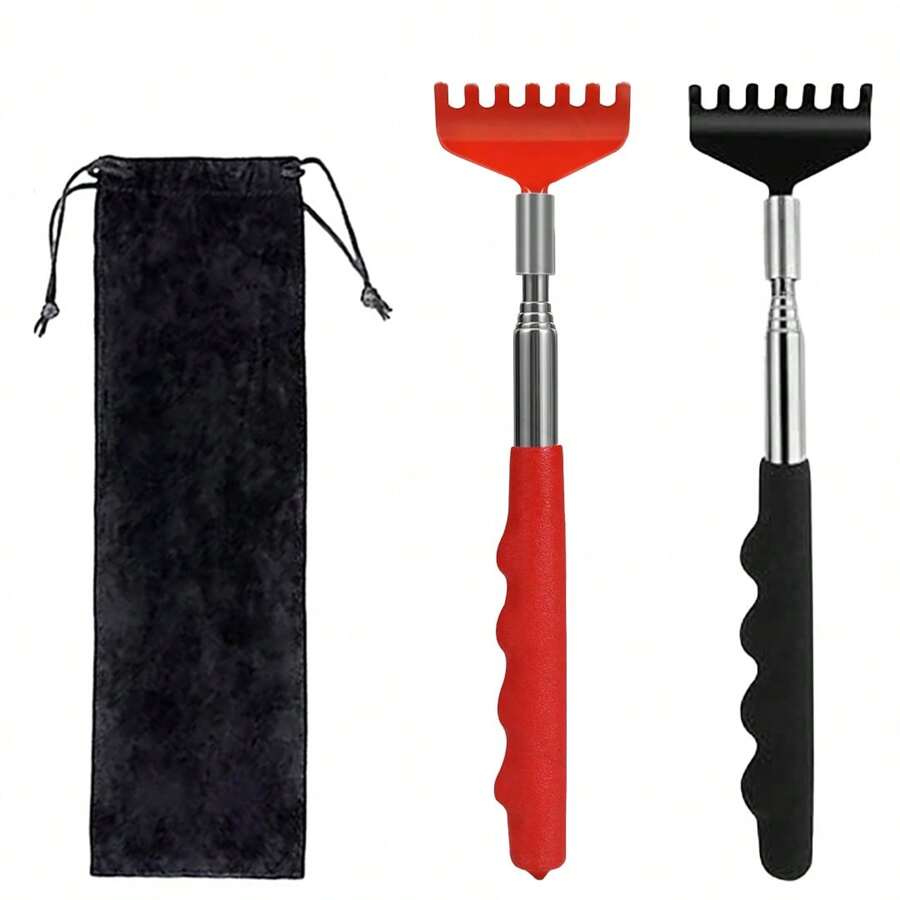 3 Packs Black & Red Telescopic Back Scratcher, Portable Extendable ...
