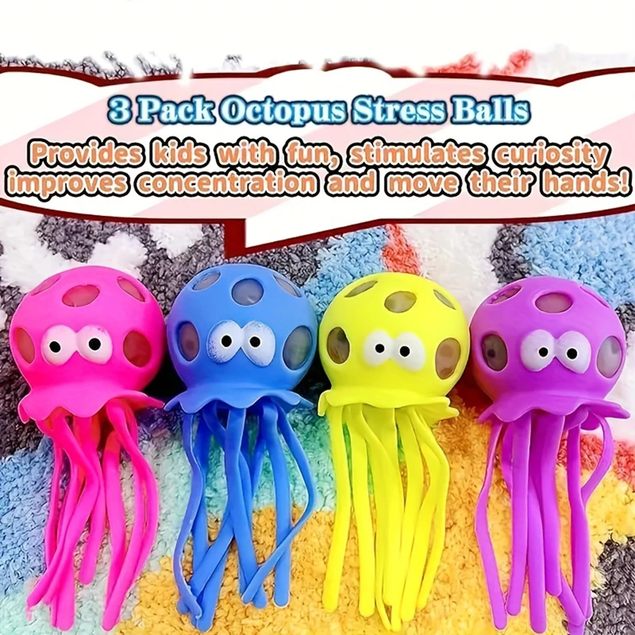 1/2PCS Soft & Cuddly Octopus Squishy Stress Ball - Relaxing Ocean ...