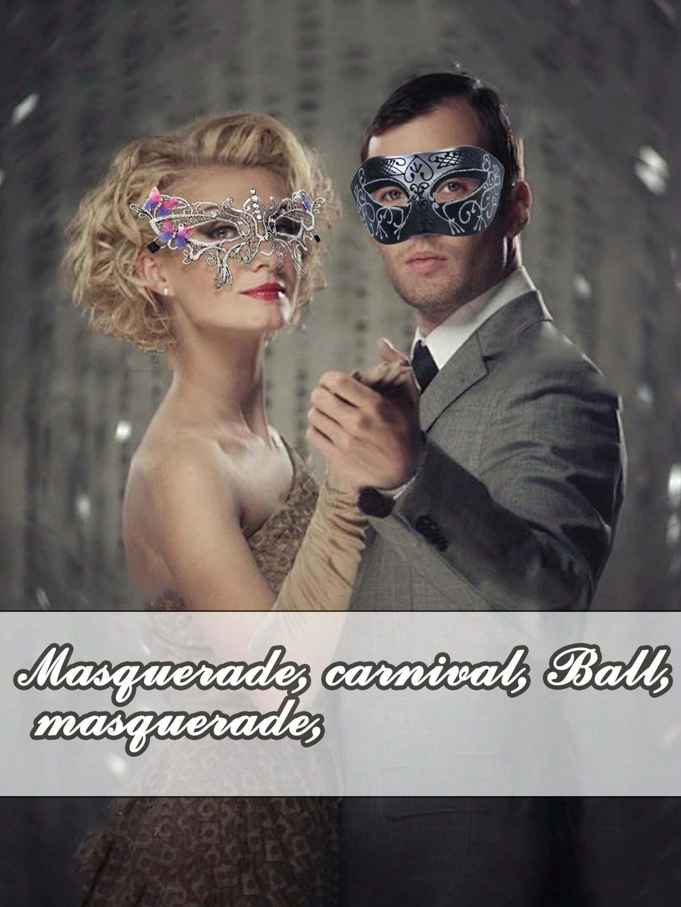 2pcs Sexy Lace Masquerade Masks, Gold Butterfly Pattern And High-End ...