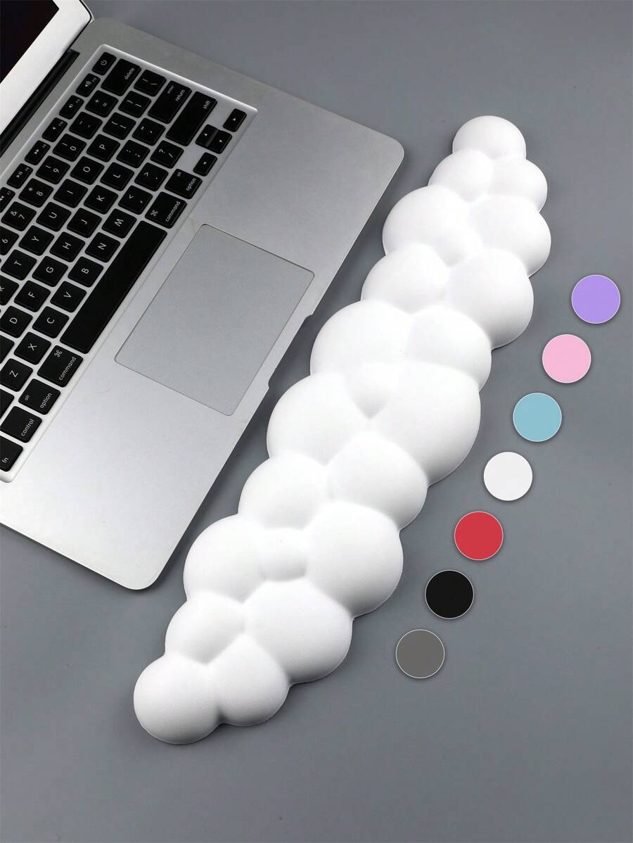 1pc Solid Color Cloud Shaped Keyboard Wrist Rest Pad, Desktop Memory ...