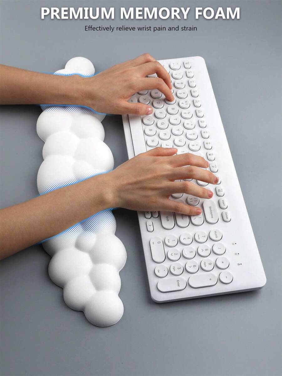 1pc Solid Color Cloud Shaped Keyboard Wrist Rest Pad, Desktop Memory ...