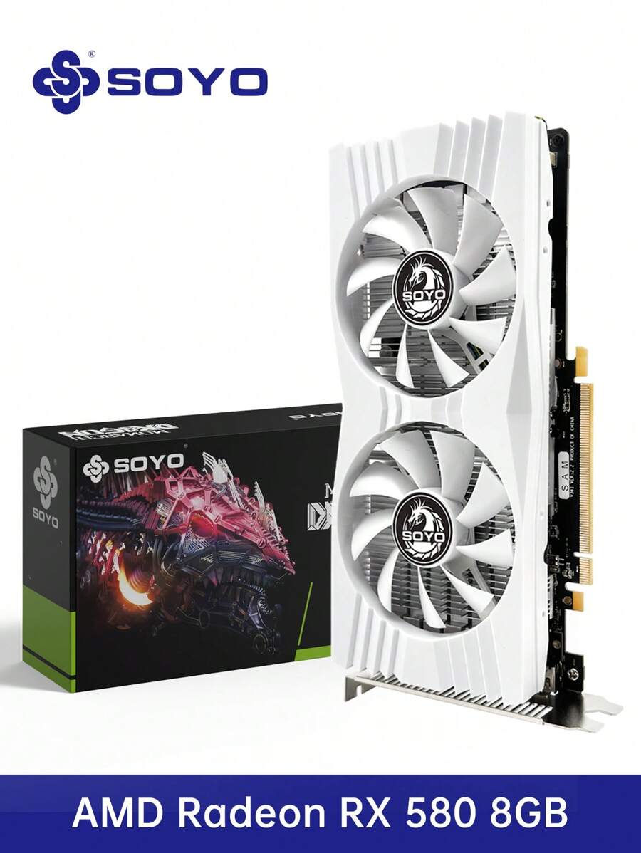 AMD Radeon RX580 8G Graphics Cards GDDR5 Memory Video Gaming Card PCIE3 ...