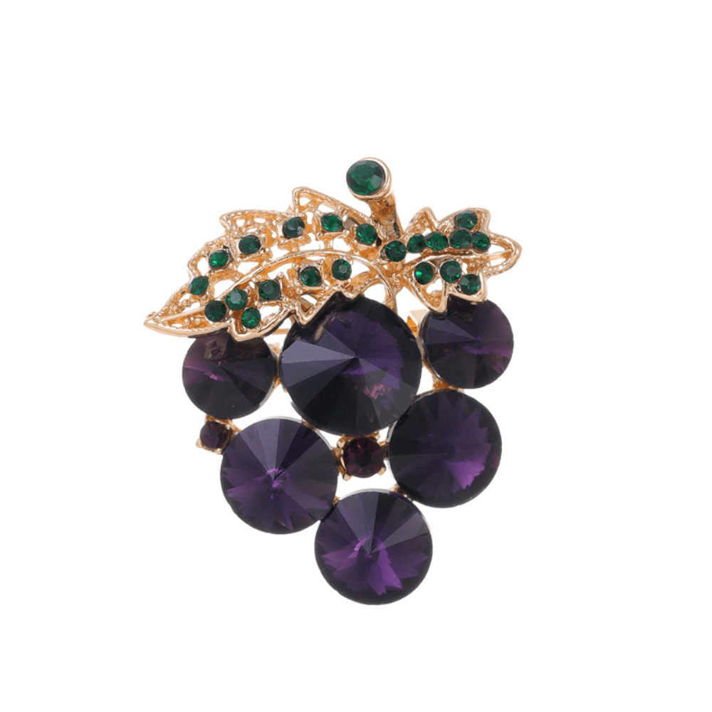 New Rhinestone Grape Brooch With Personalized Fruit Design Pin Dress ...
