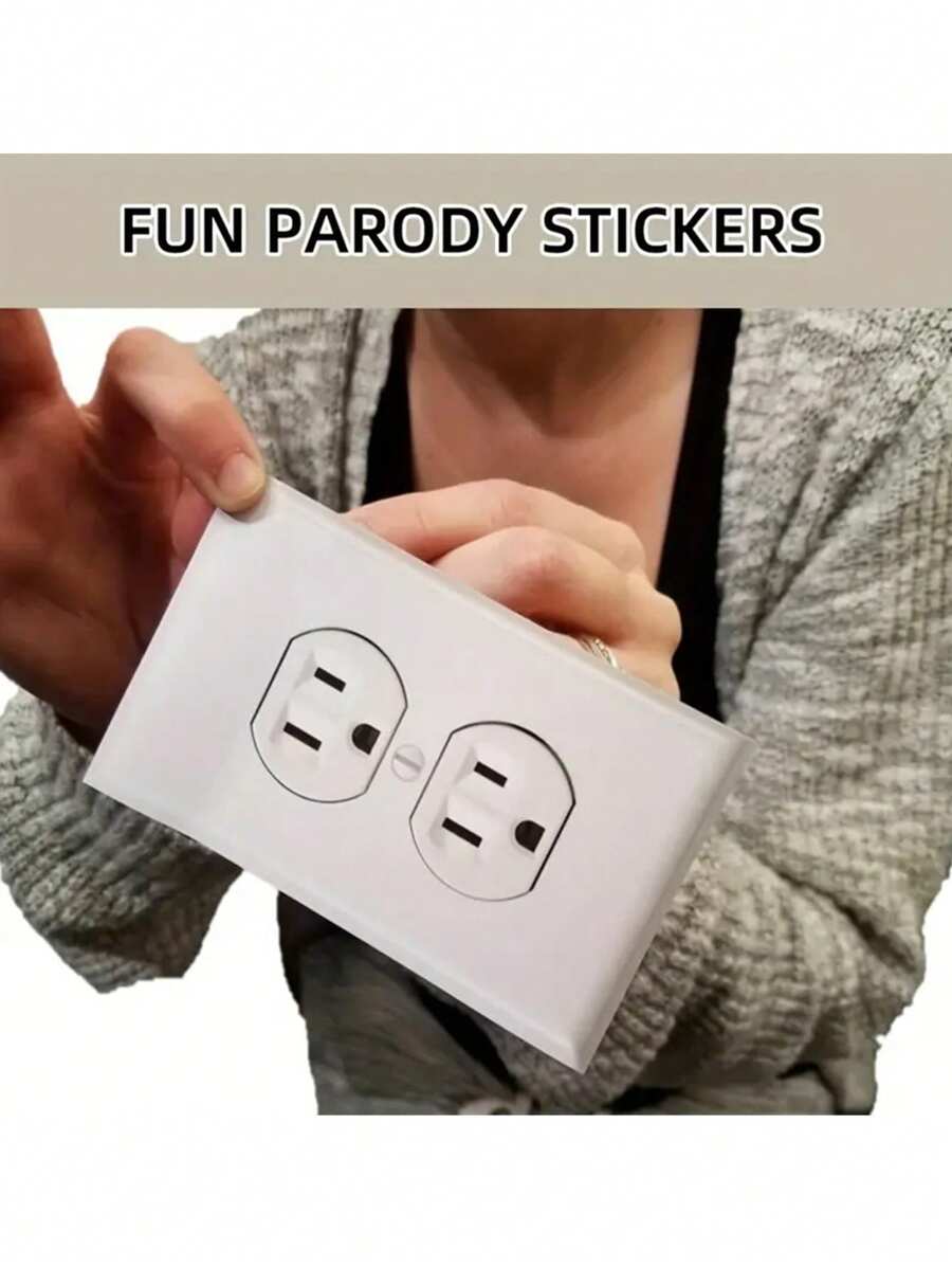Fake Power Socket Stickers, 10pcs/Set Of Funny Joke Power Socket Decals ...