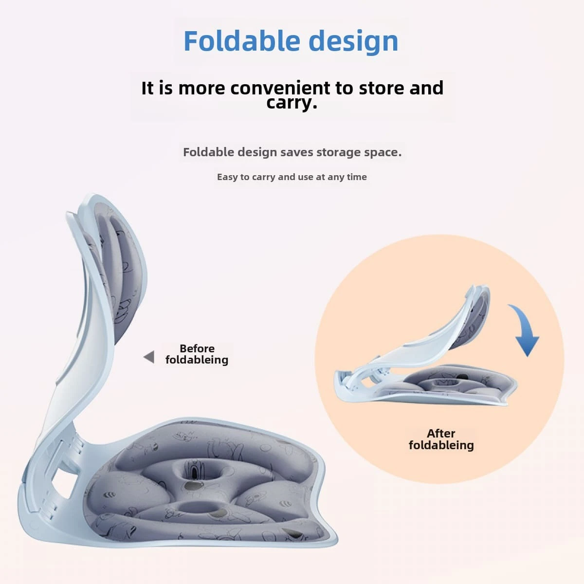 Foldable Lumbar Support Posture Corrector For Chair Ergonomic Back ...