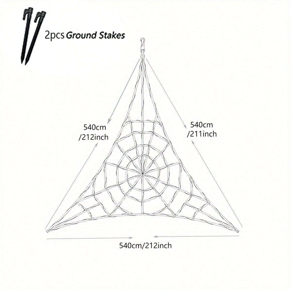 5Mx5M Halloween Triangle Spider Web Outdoor House Decoration, Horror ...