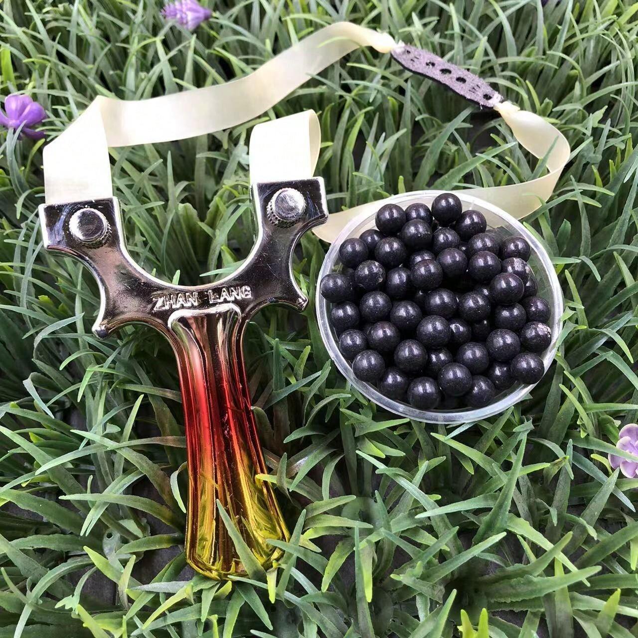 Outdoor Slingshot 1 Slingshot 1 Big Power Rubber Band 100 Clay Balls ...