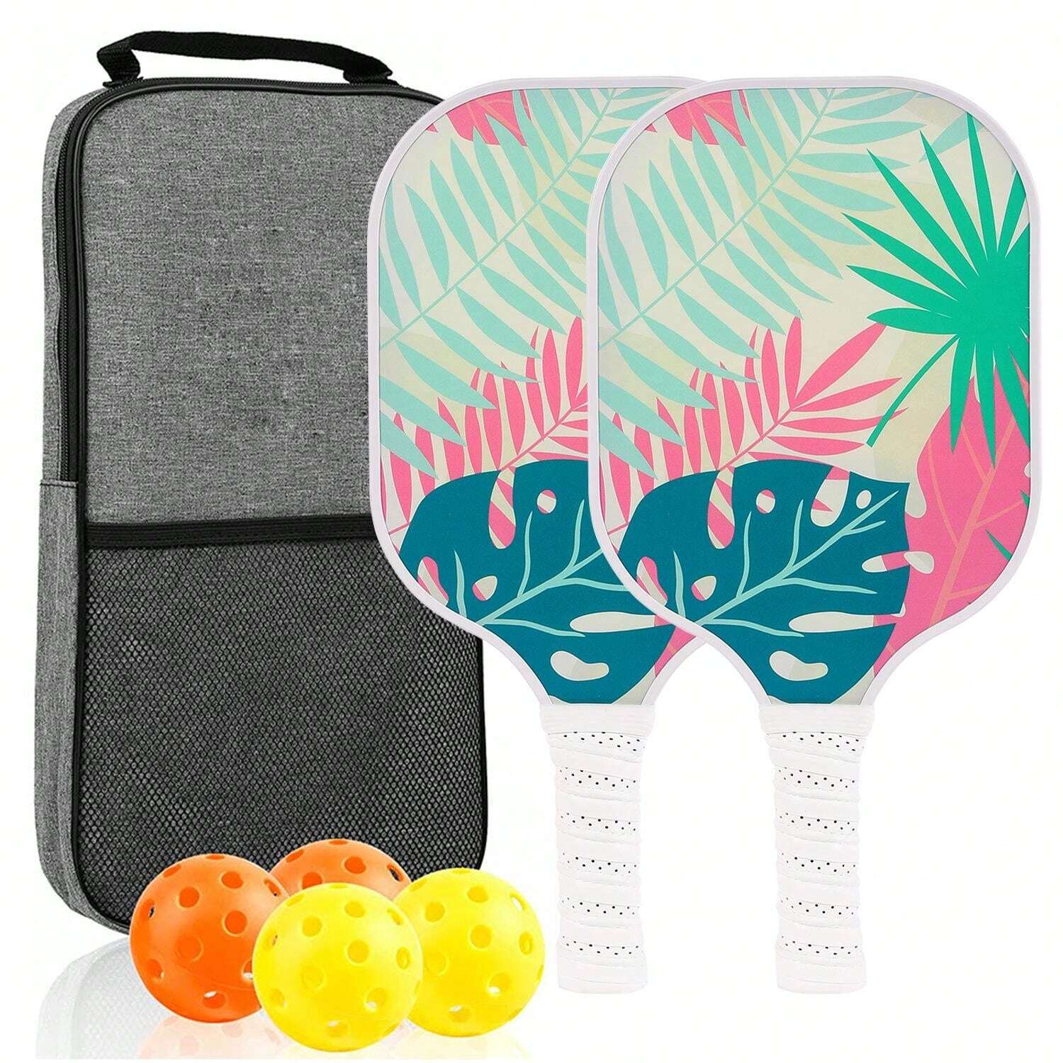Pickleball Paddles Set Of 2, USAPA Approved UV Printing Leaves Pattern ...