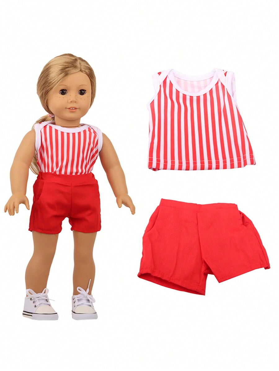 Summer 18-Inch Doll Clothes Set Of 10 Short-Sleeved T-Shirts And Shorts ...