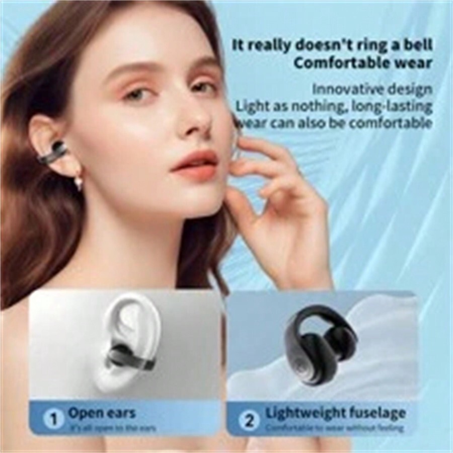 Painless-Wearing, Wireless, Bone-Conduction, Sports Earclip Headphones ...