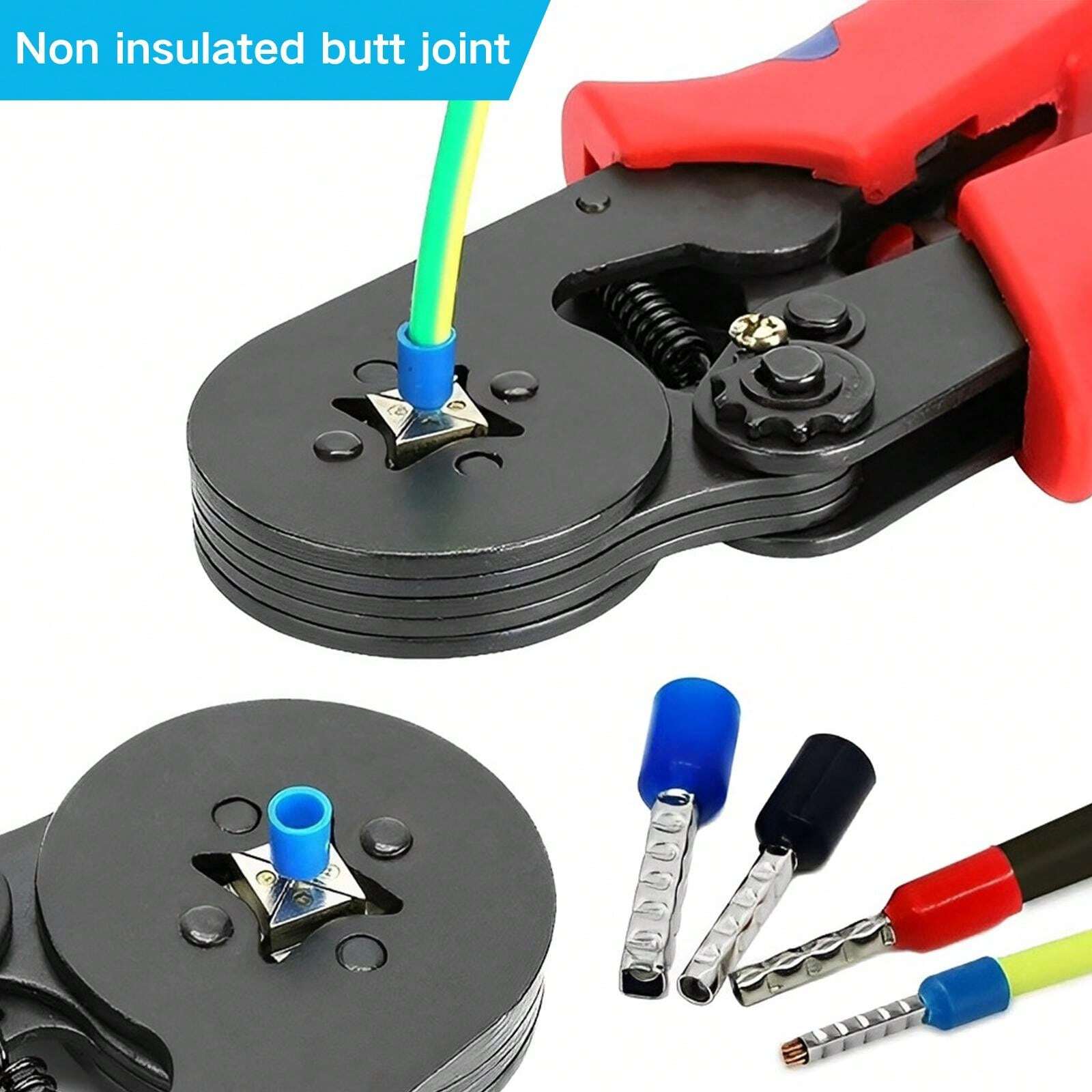 460Pcs Non Insulated Butt Connectors Kit Tinned Red Copper Uninsulated Butt Splice Connectors ...