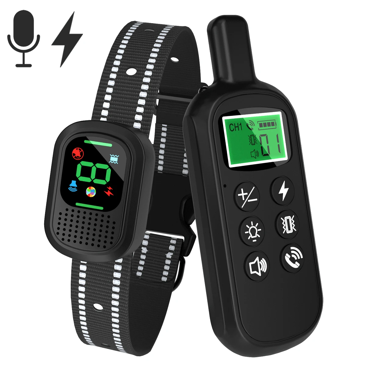 Collar de adiestramiento eléctrico para perros con radio de 1 vía - Alcance de 914 m, descarga ...