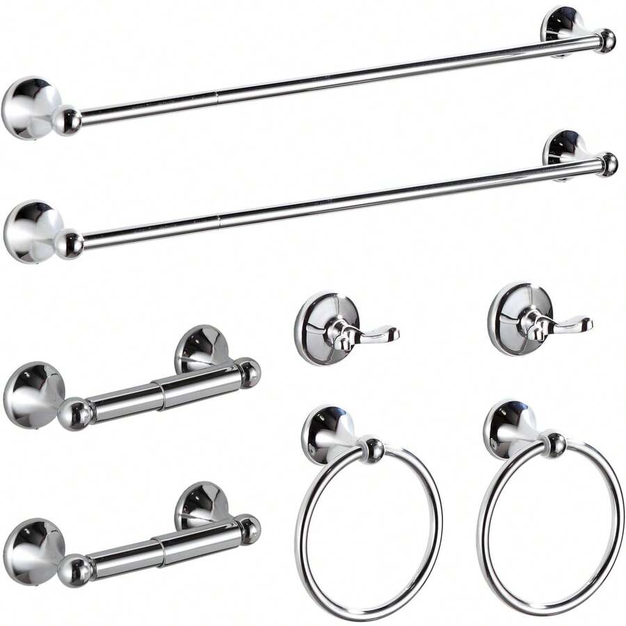 Bathroom Hardware Set Chrome Adjustable Expandable Bath Towel Bars ...