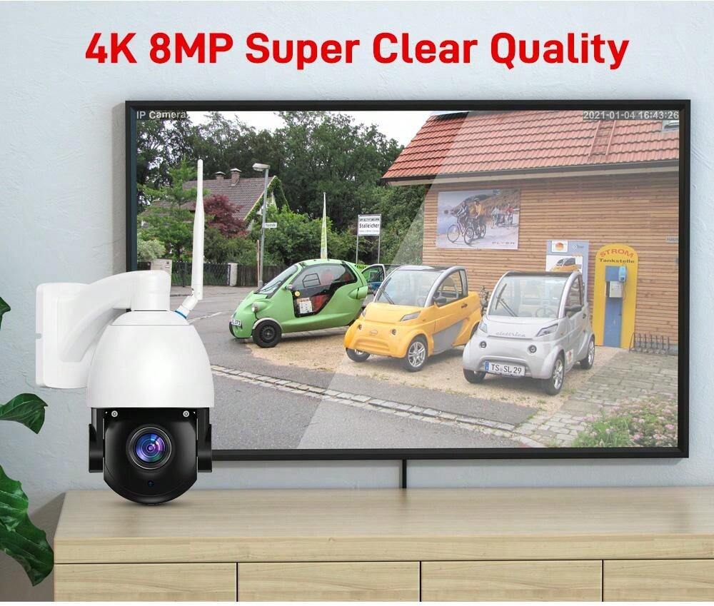 4K 8MP WiFi Video Surveillance Camera 50X Zoom CCTV Cam AI Human Detect ...