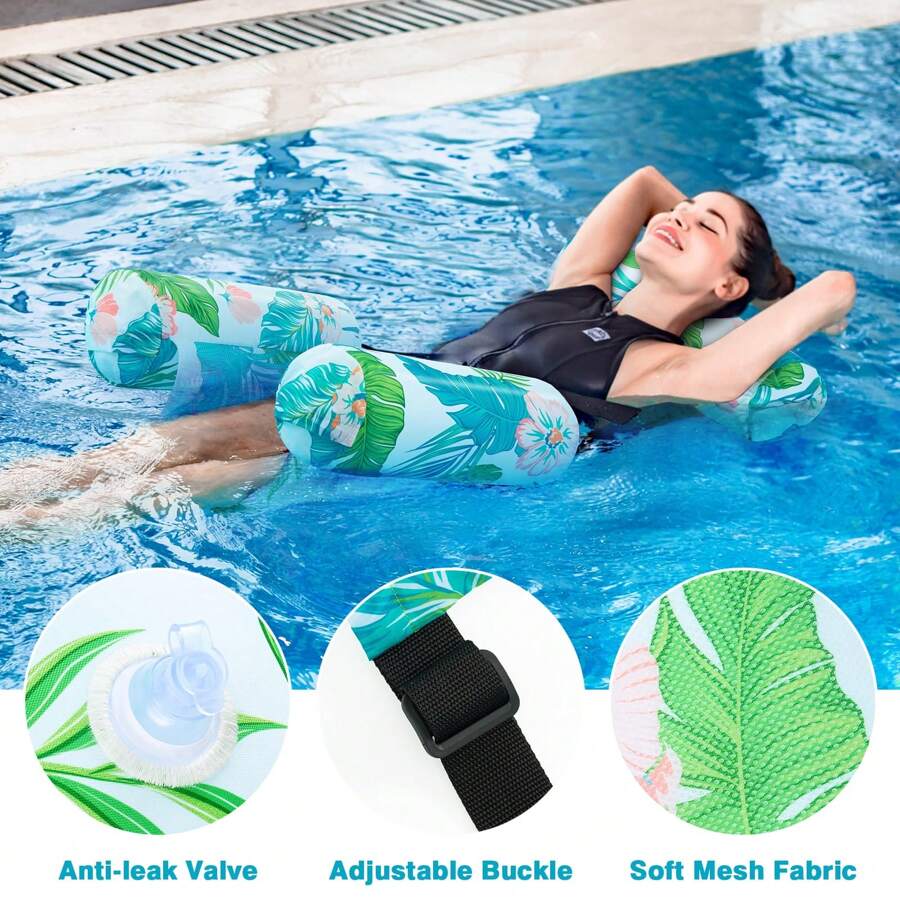 Pool Chair Float - 2 Pack Inflatable Pool Float For Adults Green Plants ...