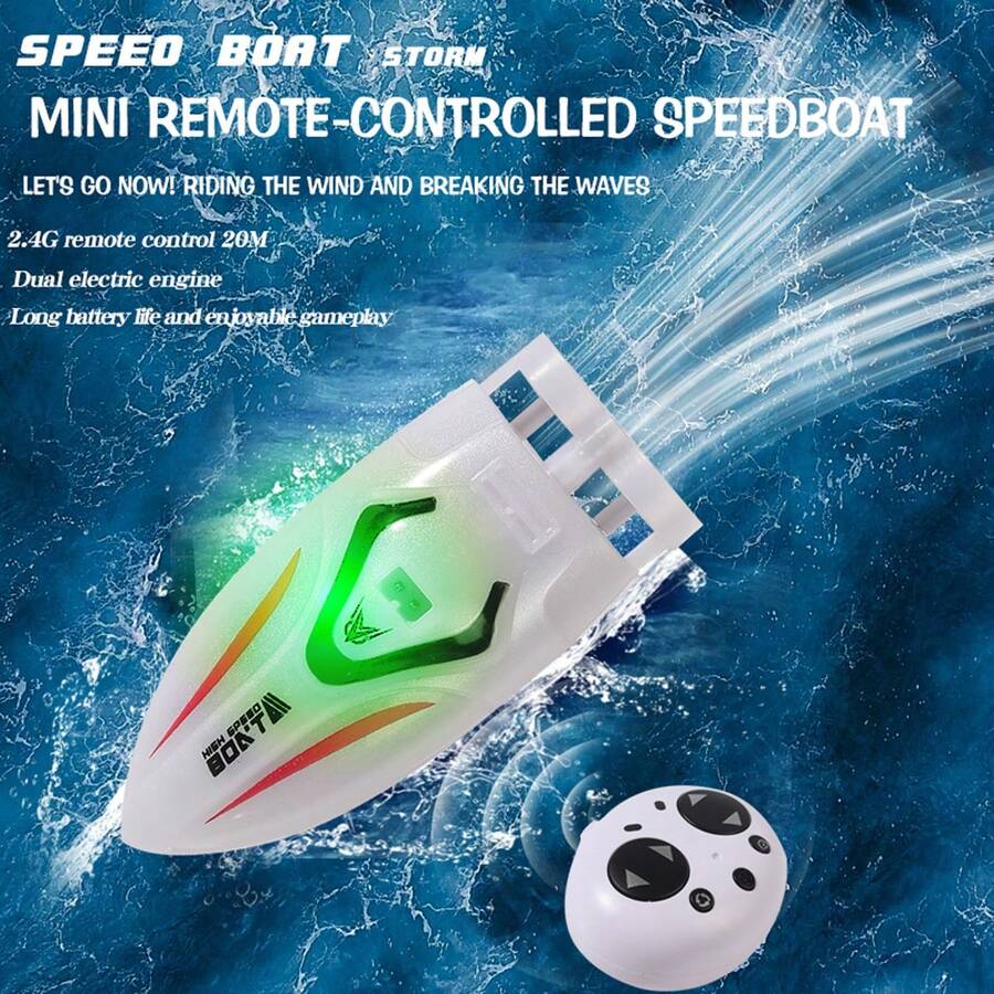 RH711mini2.4G Double Sided Stunt Remote Control Boat Colorful Light ...