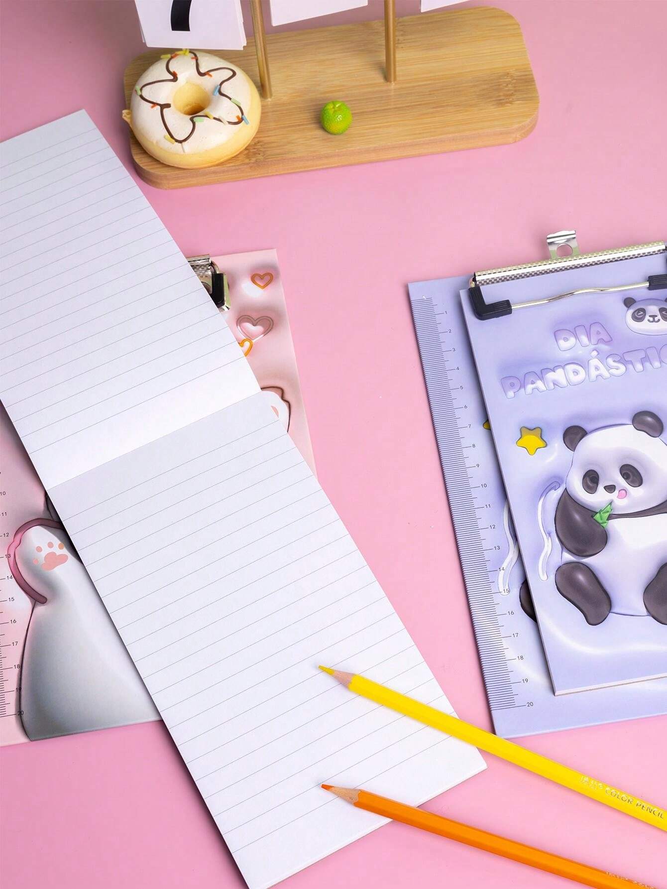 3D Cartoon Cat Panda Notebook Writing Board, Multi-Functional Use With ...