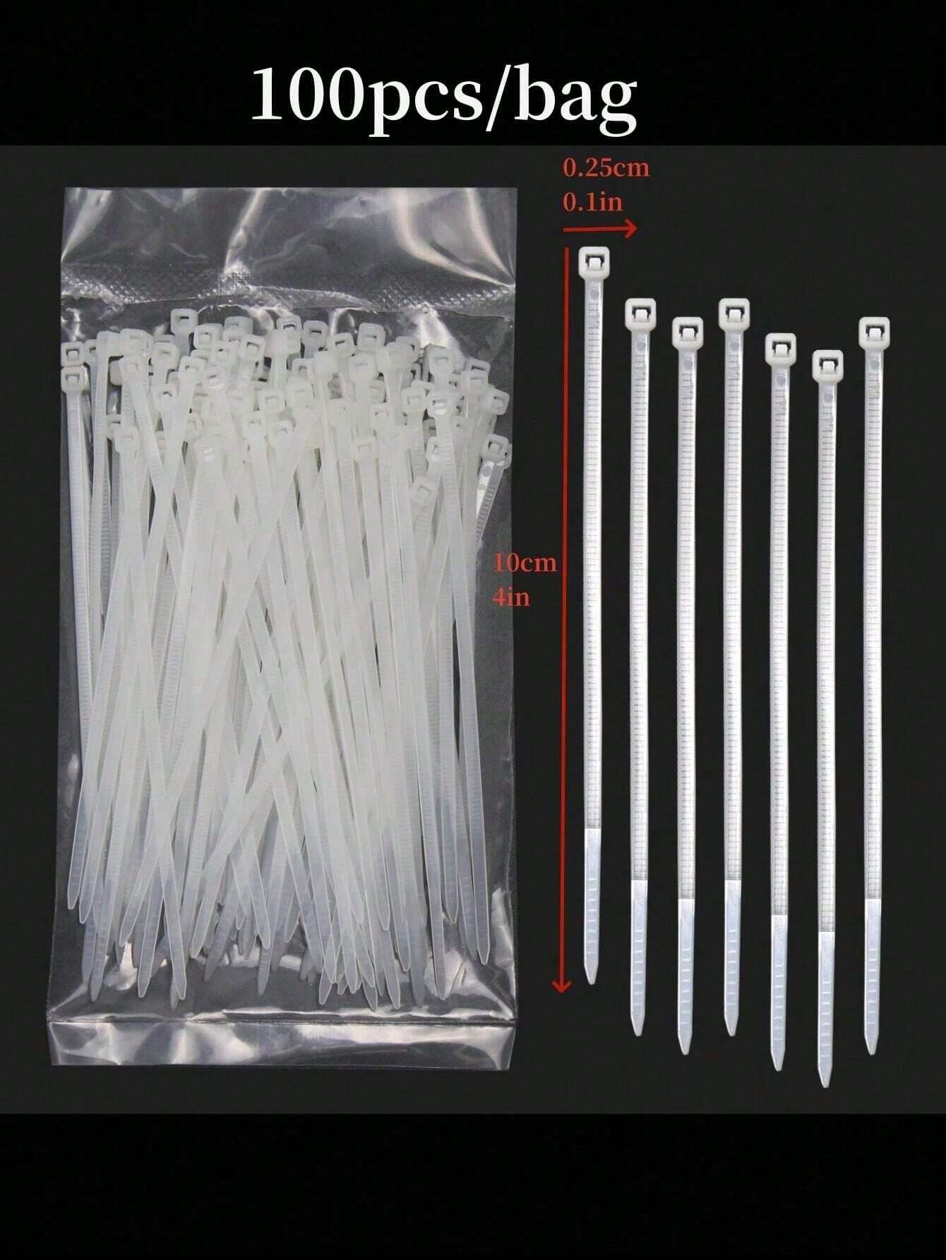 100pcs Multicolor Self-Locking Nylon Cable Ties With Security Stops ...