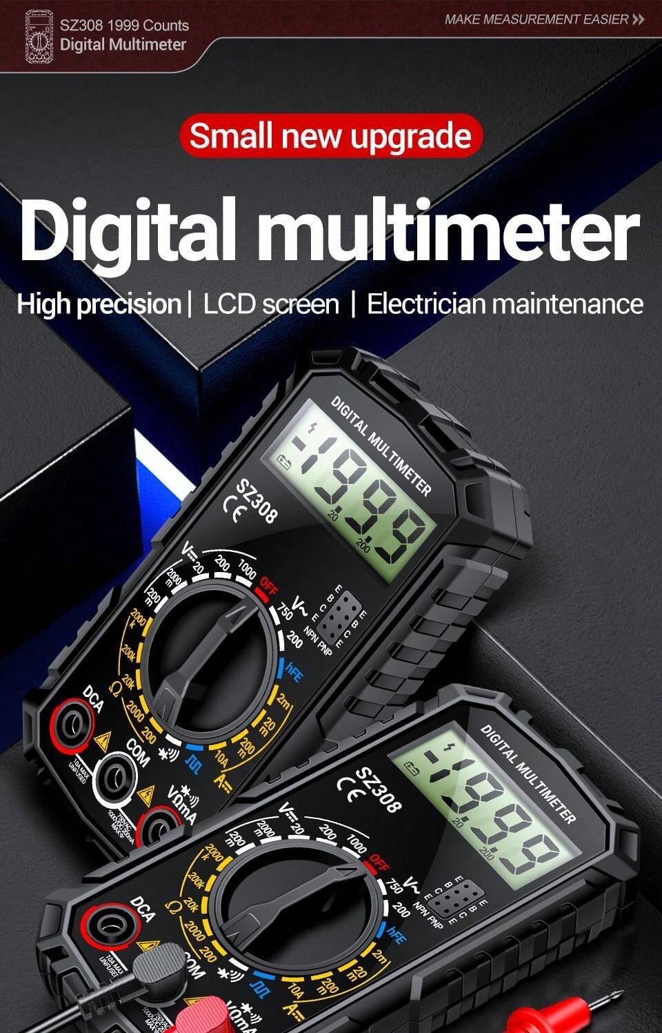 ANENG SZ308 1999 Counts High-Precision Digital Display Portable ...