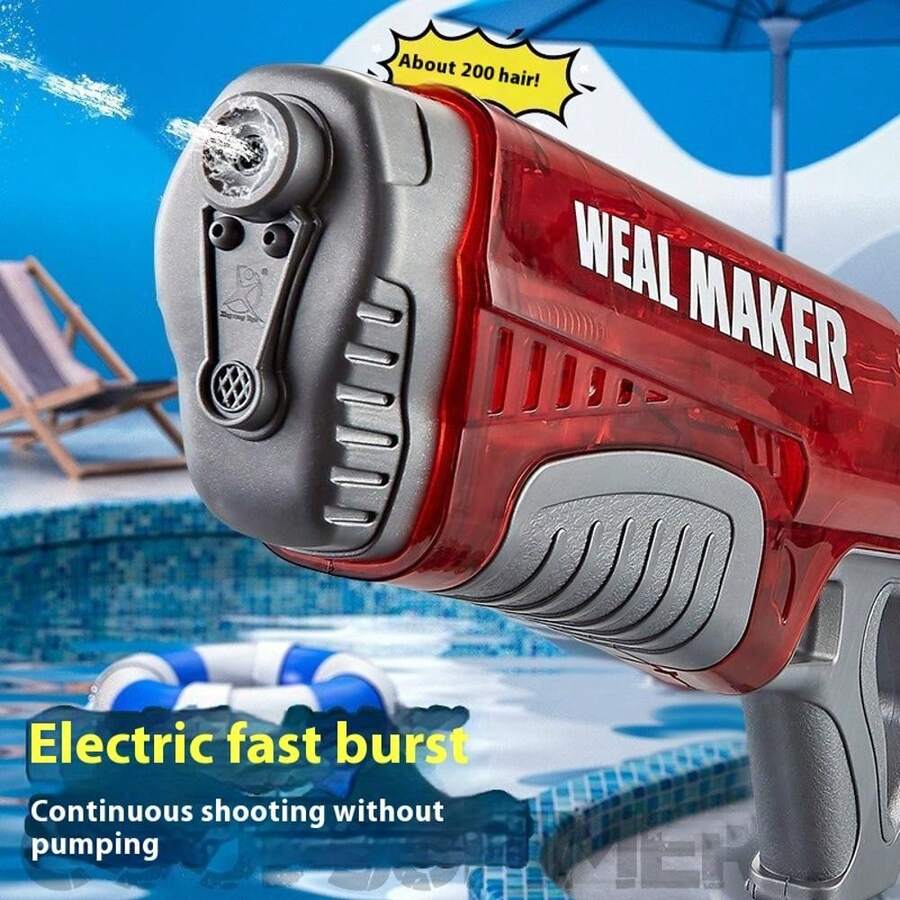 Pistola de Água Elétrica Automática de Alta Pressão com Longo Alcance, Brinquedo de Verão Para ...
