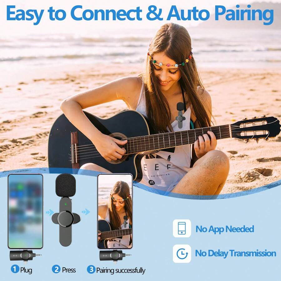 Hot Selling 3 In 1 Wireless Microphone For IOS, Type C, Camera, USB-C ...