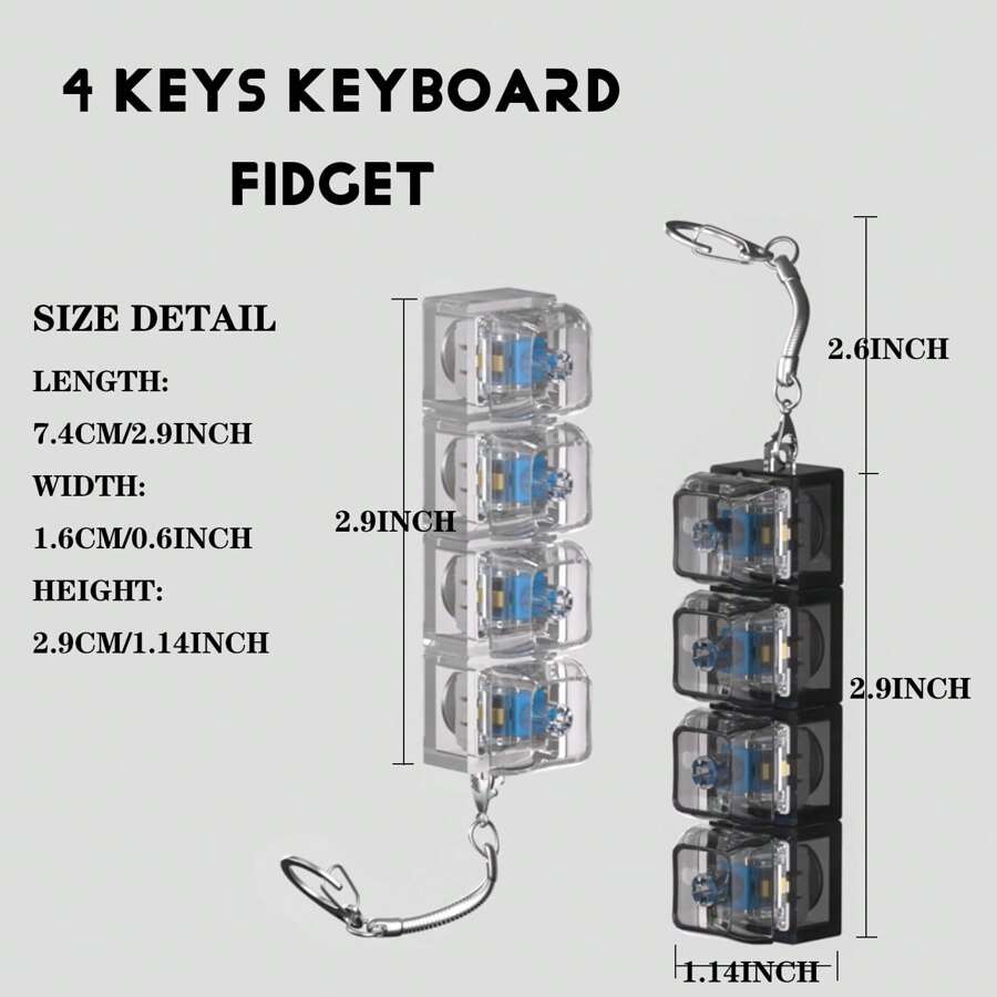 2 Pcs Keyboard Fidget Toys For Adults Keyboard Clicker Led Light Fidget