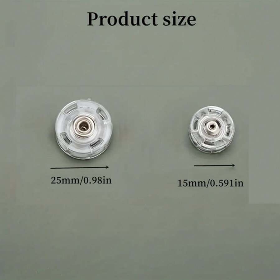 10 Pairs Transparent Hidden Snap Buttons For Coats, Sweaters, Prevent ...