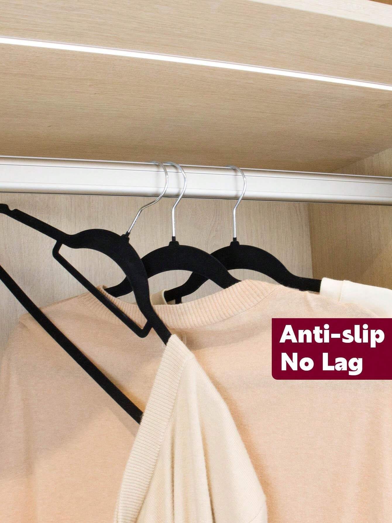 10 Pack Premium Velvet Hangers With Non-Slip Felt, Sturdy Hangers For ...