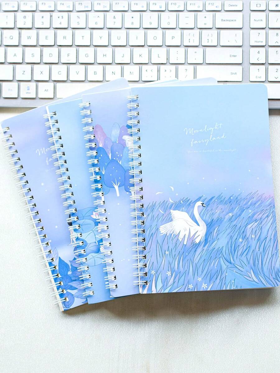 4 Notebook Styles, 1 Set Including 4 Books Of A5 Spiral Notebooks, Each ...