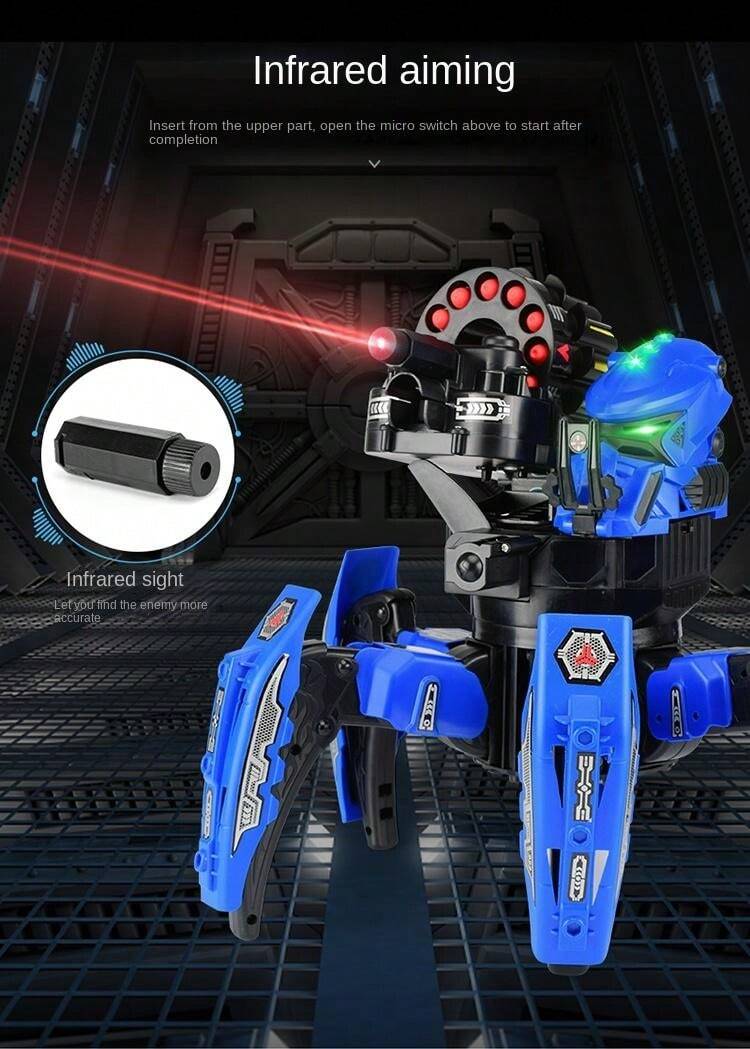Rechargeable Remote Control 6-Leg Robot Toy Shoots Missiles & Flying ...