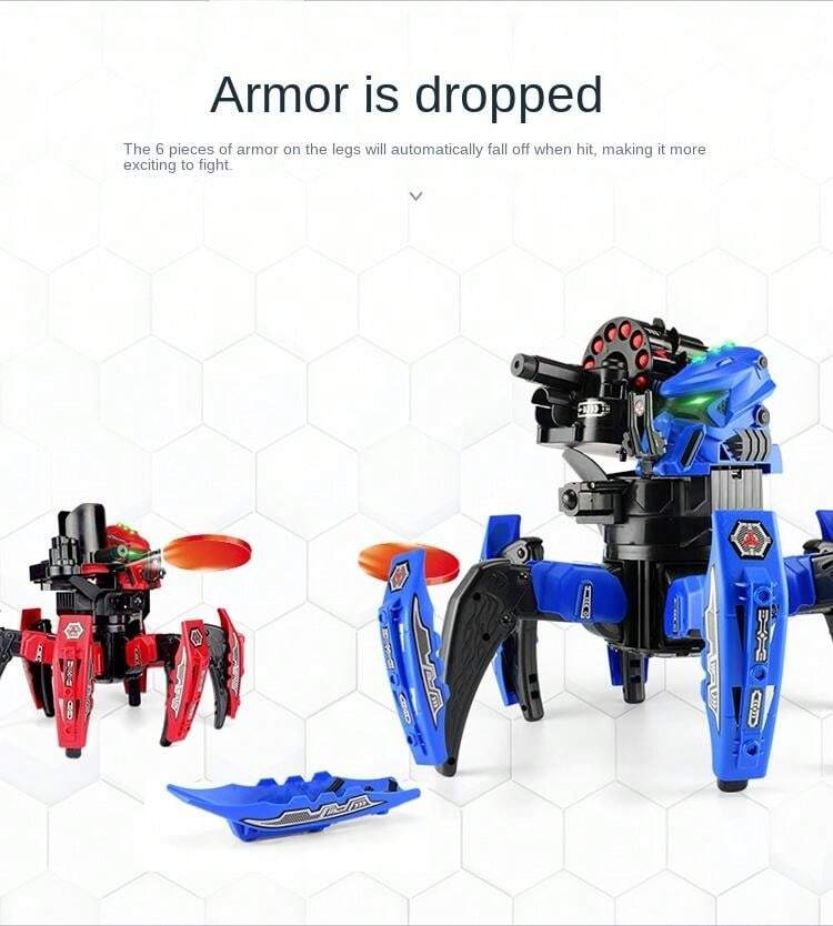 Rechargeable Remote Control 6-Leg Robot Toy Shoots Missiles & Flying ...