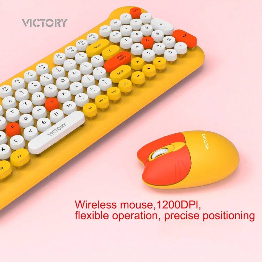 TECLADO E MOUSE SEM FIO RF 2,4GHZ RECEPTOR NANO USB VICTORY VT-212 | SHEIN Brasil