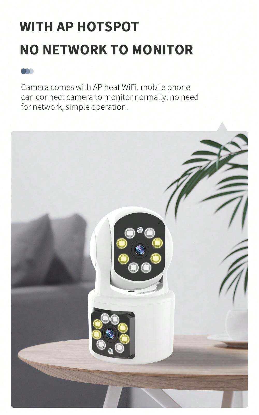 2MP WiFi Clear Picture Quality Intelligent Dual Lens Monitoring Camera ...