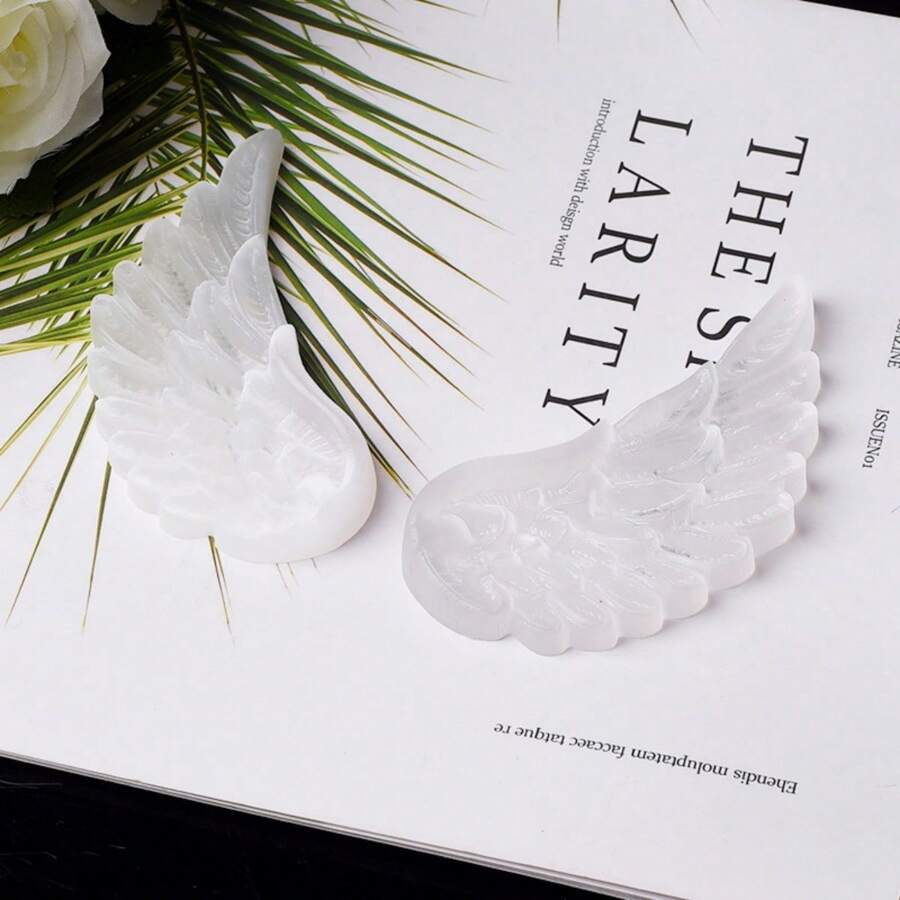 1 Set Of Transparent Crystal Gypsum Angel Wings, Double Mineral ...