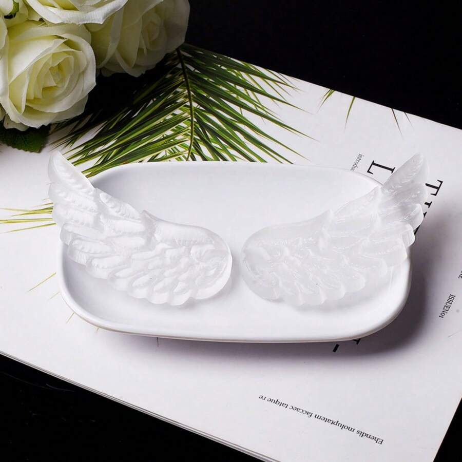1 Set Of Transparent Crystal Gypsum Angel Wings, Double Mineral ...