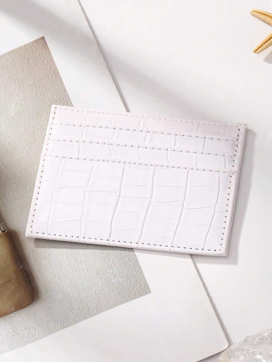Simple Solid White Minimalist Casual Mini Card Holder Card Holder ...