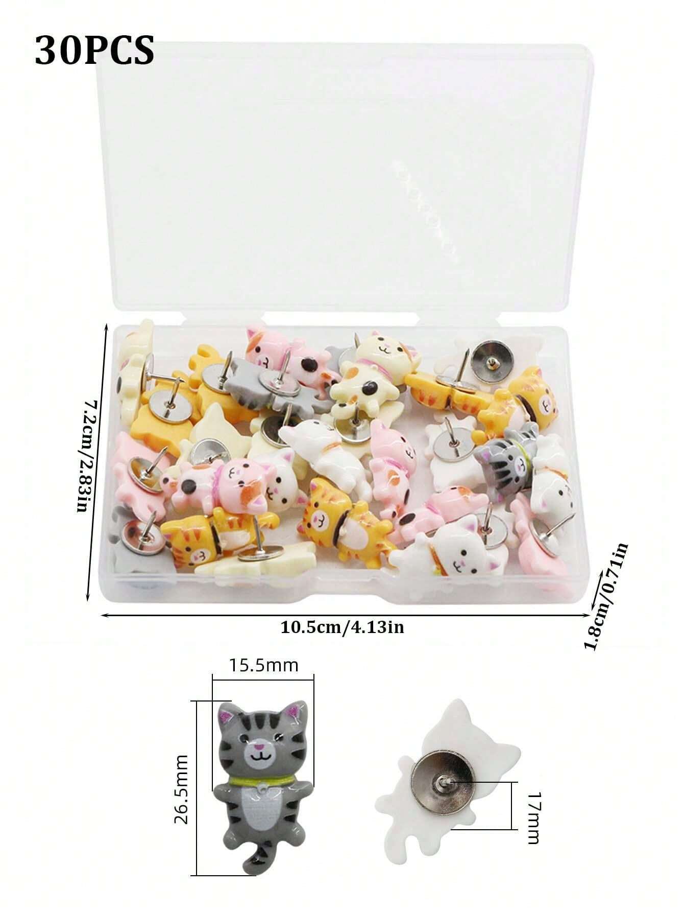 30 Pcs Cat Push Pin, Little Flower Cat Decorative Push Pin, Cute Thumb ...