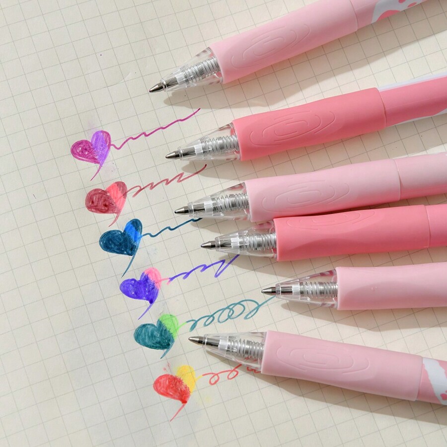 6pcs Cat Paw Friction Erasable Color Changing Pens For Journaling ...