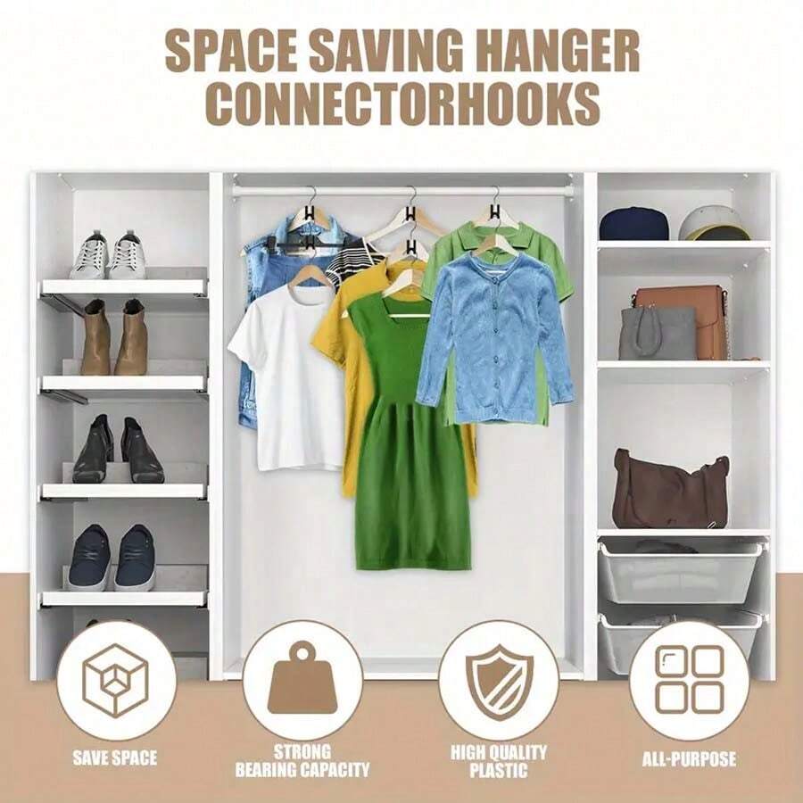 Multi-Level Cascading Hanger Hooks, Clothes Hanger Connector Hooks ...
