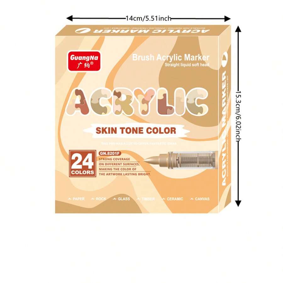 24Pcs Straight Liquid Soft-Tipped Acrylic Marker, Macaron Color Opaque ...