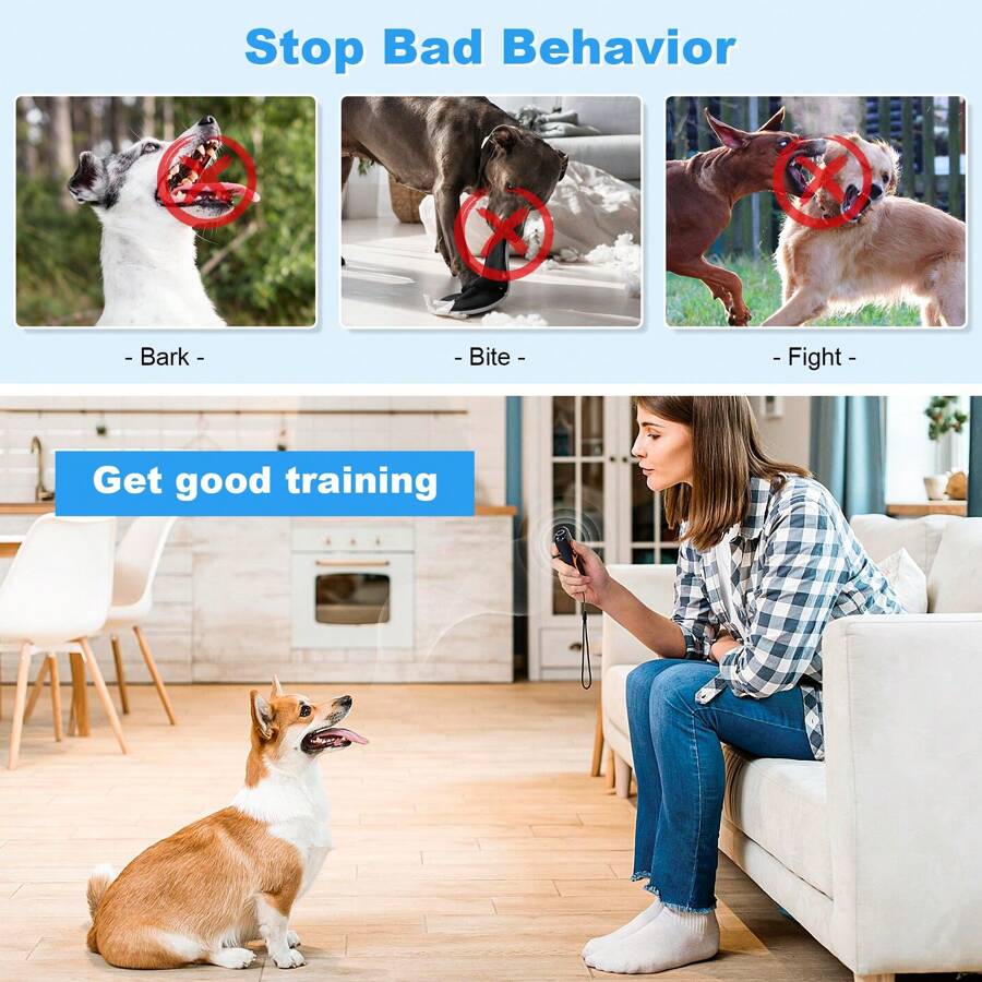 Dog Bark Deterrent Devices, Rechargeable Ultrasonic Anti Barking Device ...